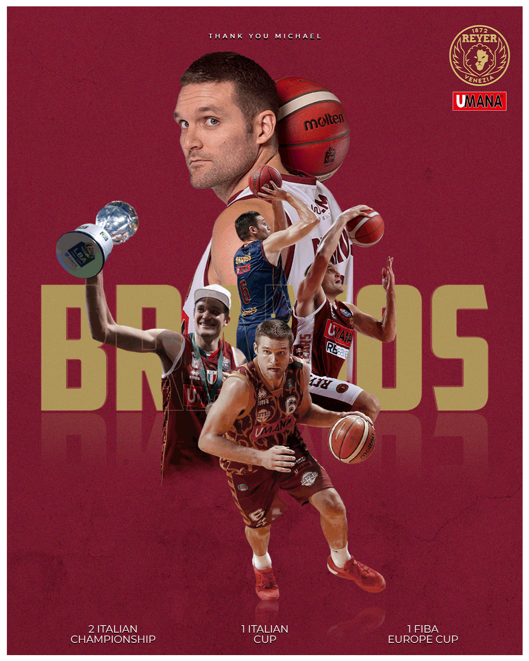 Michael Bramos si ritira dal basket giocato - UMANA REYER VENEZIA